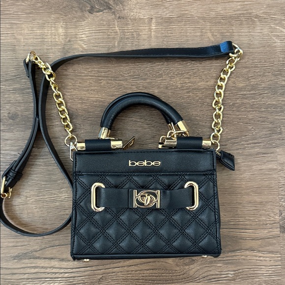 bebe | Bags | Bebe Alex Black Mini Quilted Vegan Leather Satchel | Poshmark